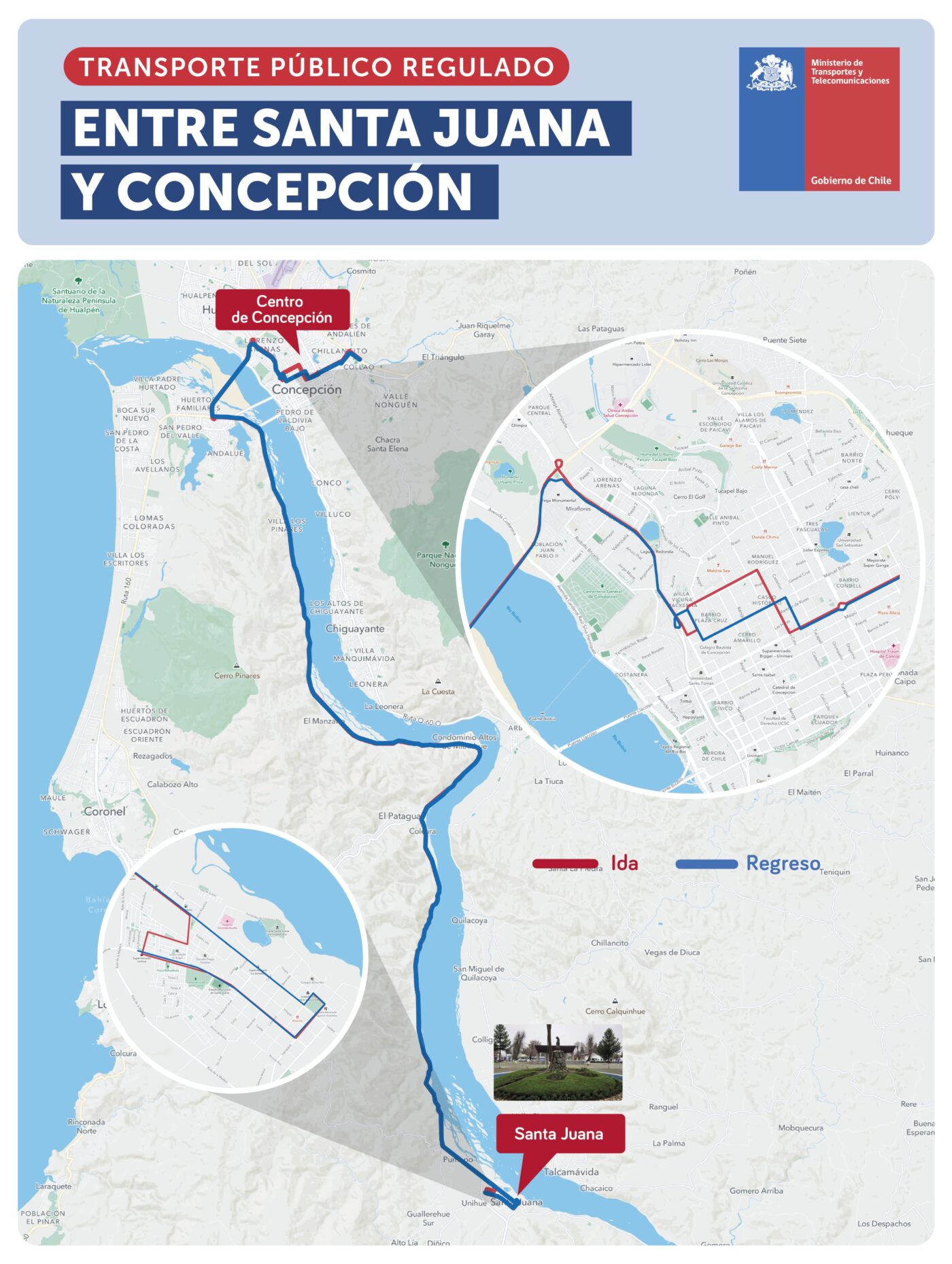 Santa Juana tendrá nuevo servicio de buses desde este lunes